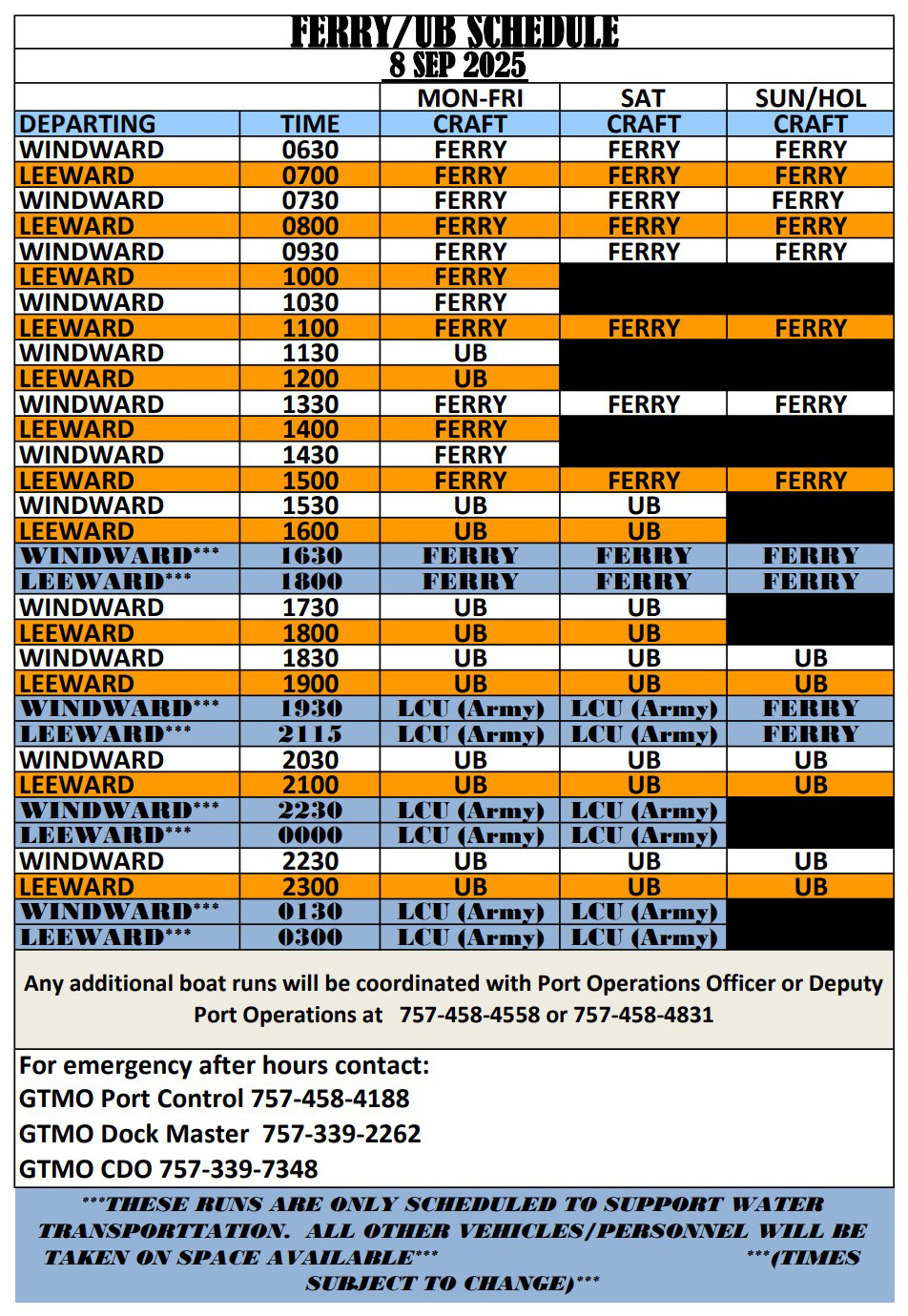 GTMO Info | Ferries
