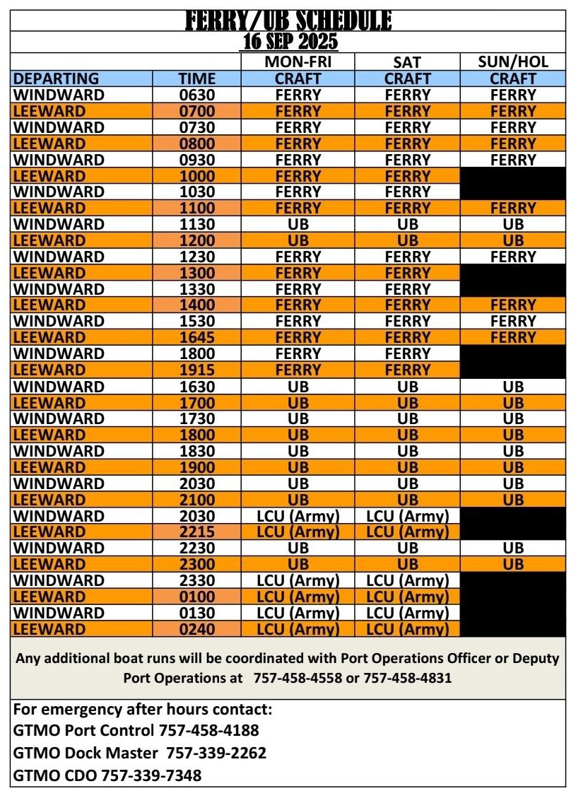 GTMO Info | Ferries